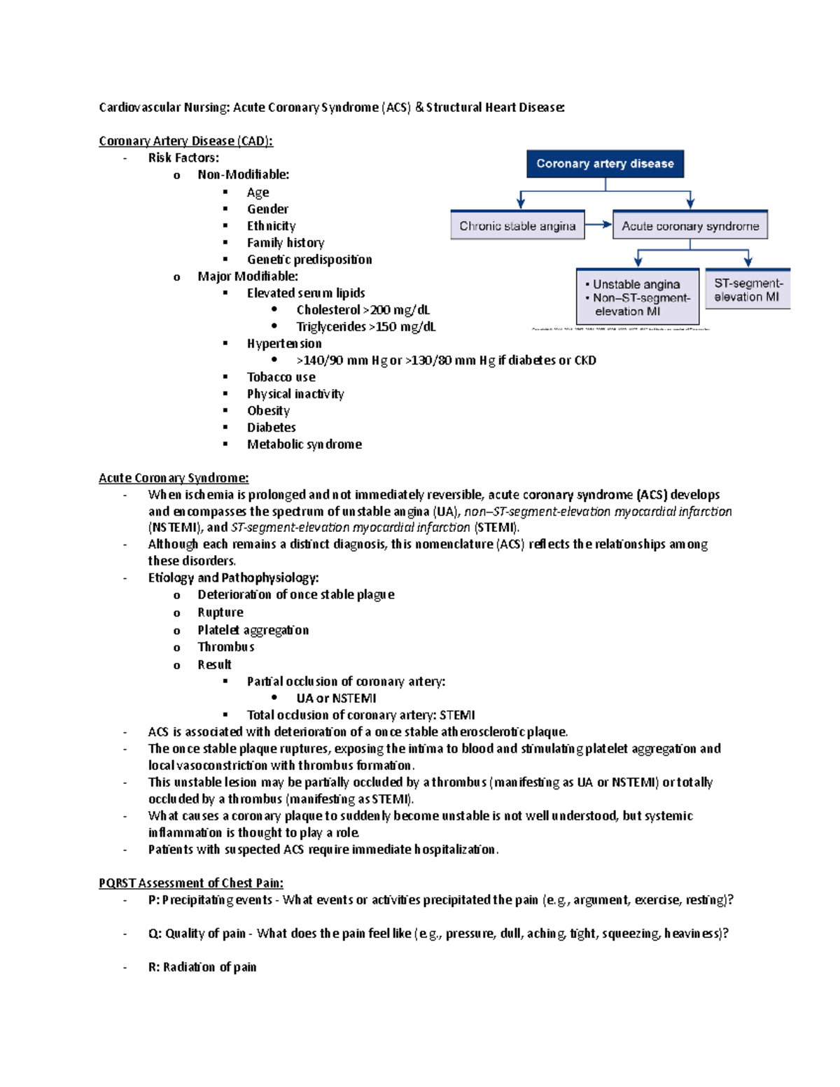 Cardiovascular Nursing - Although each remains a distinct diagnosis ...
