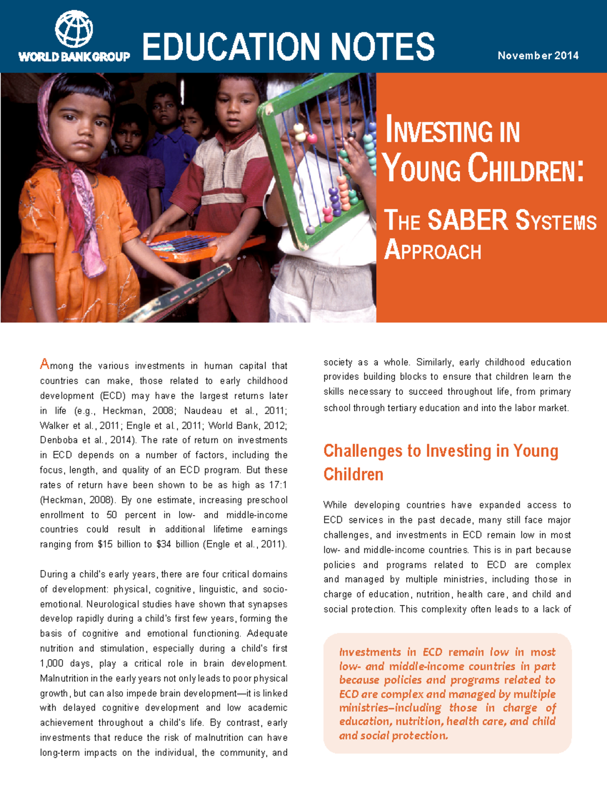 WB Education Notes ECD#1 Saber 0 0 - Among the various investments in ...