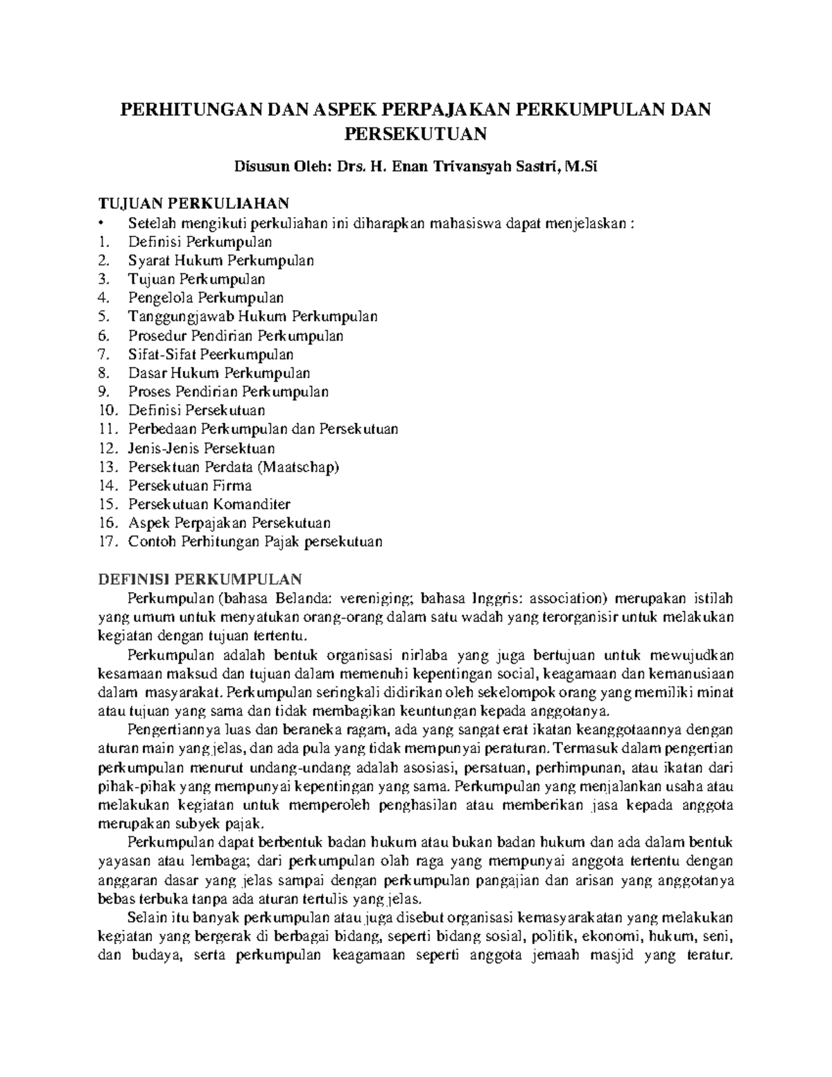 Pertemuan 10 Perhitungan DAN Aspek Perpajakan Persekutuan DAN ...