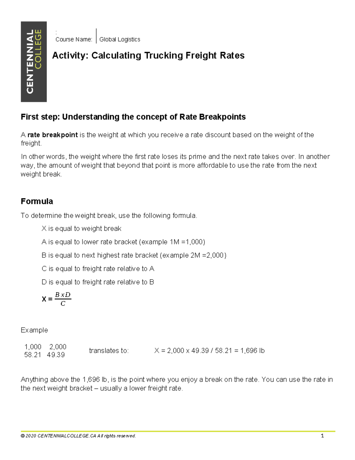 Global Logistics-Mod-04-Activity Calculate Trucking Rates - : Course ...