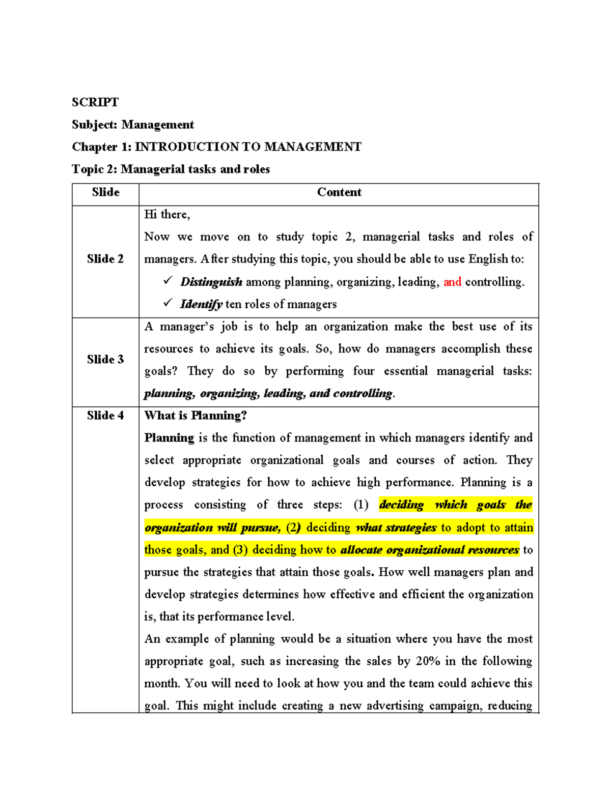2 Topic 2 Script Management Script Subject Management Chapter 1