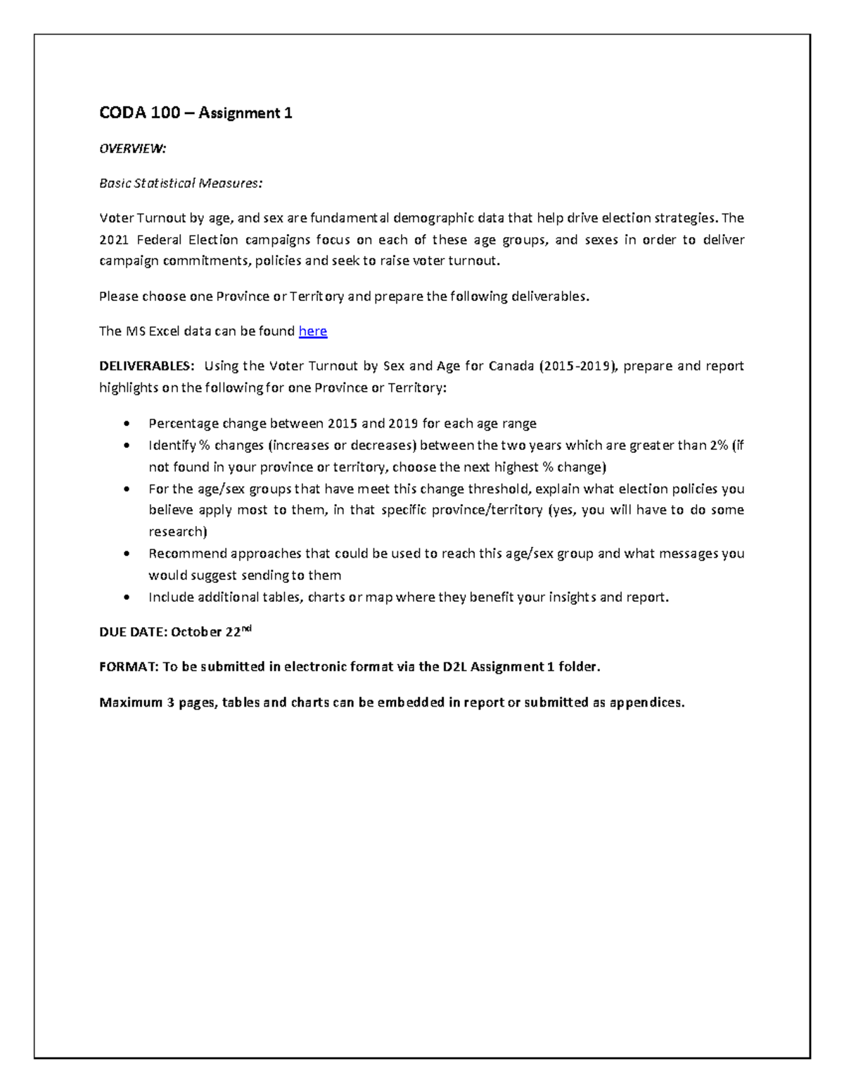 GEO 231 - Assignment 1 - 123 - CODA 100 – Assignment 1 OVERVIEW: Basic ...