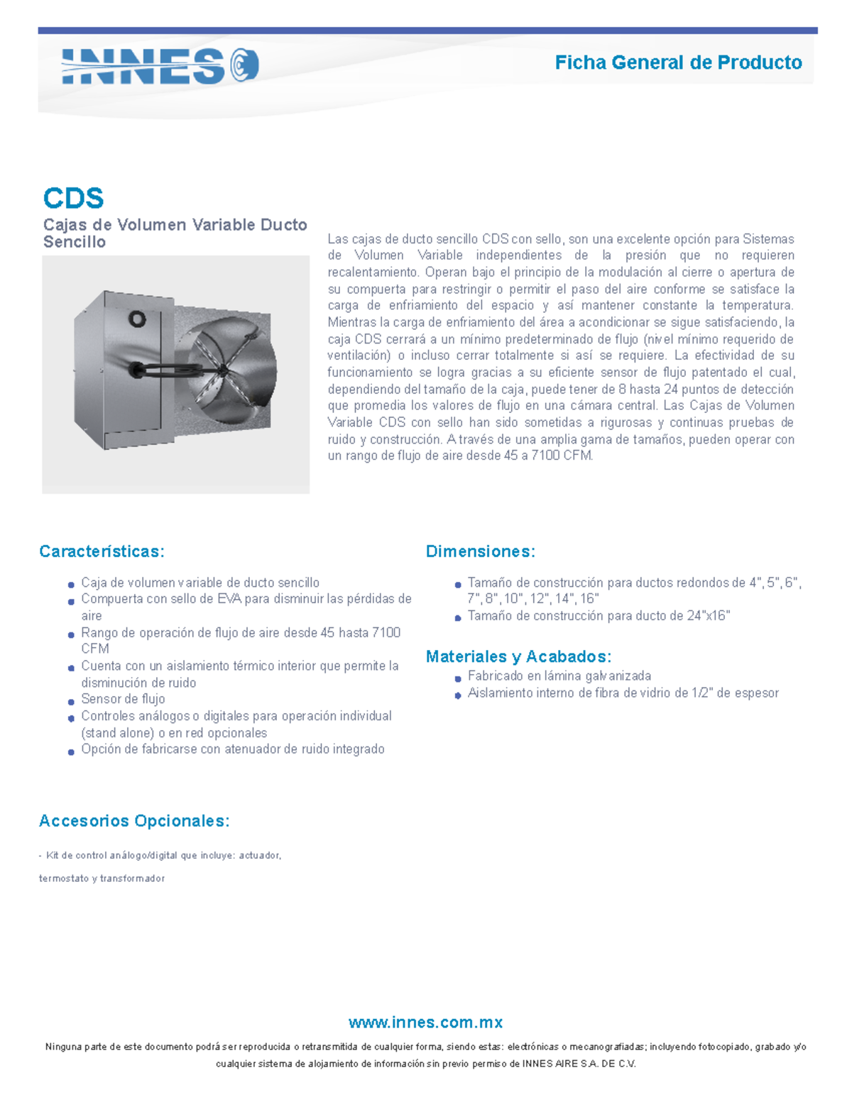 CDS Ficha General de Producto - CDS Cajas de Volumen Variable Ducto ...