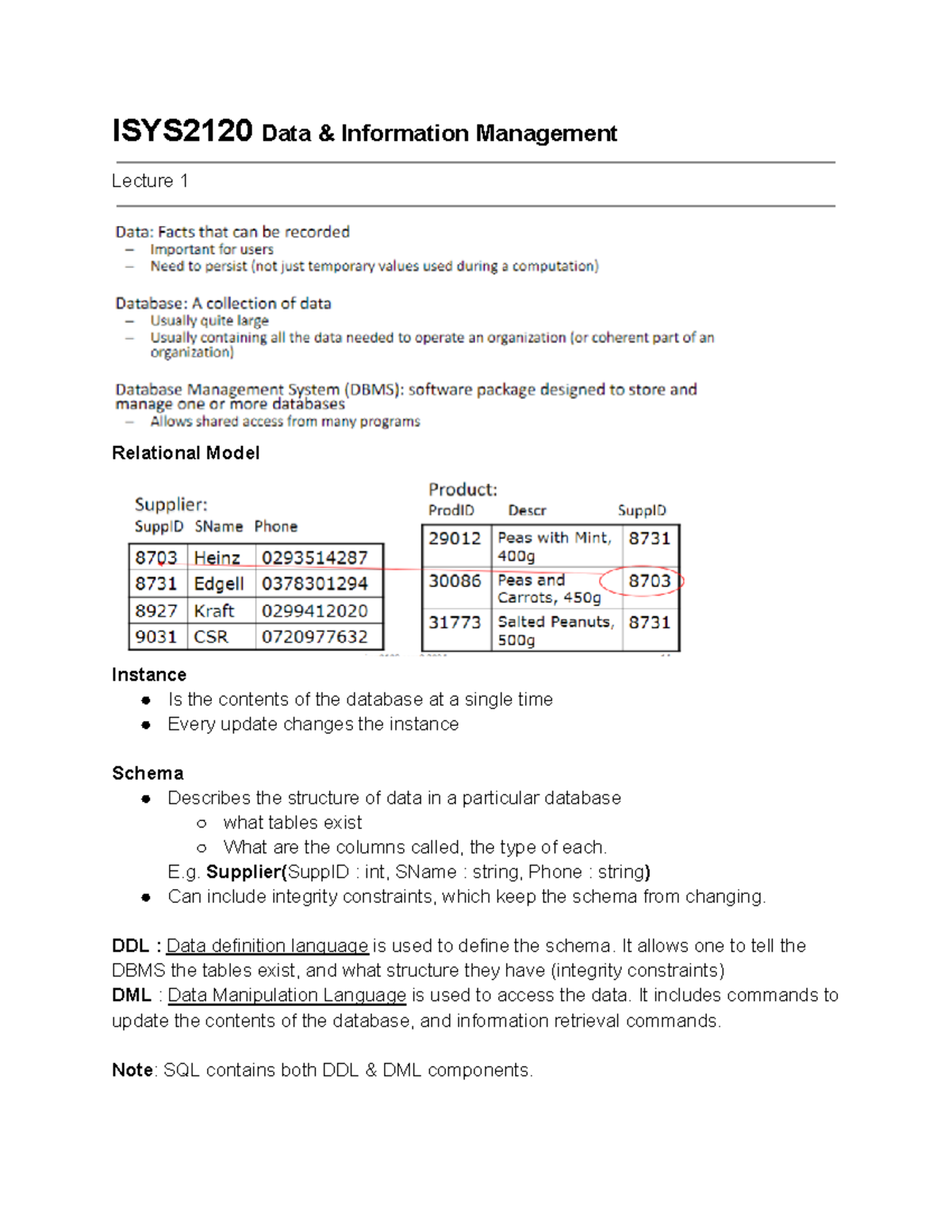 ISYS2120 Data & Information Management - ISYS2120 Data & Information Management Lecture 1 - Studocu