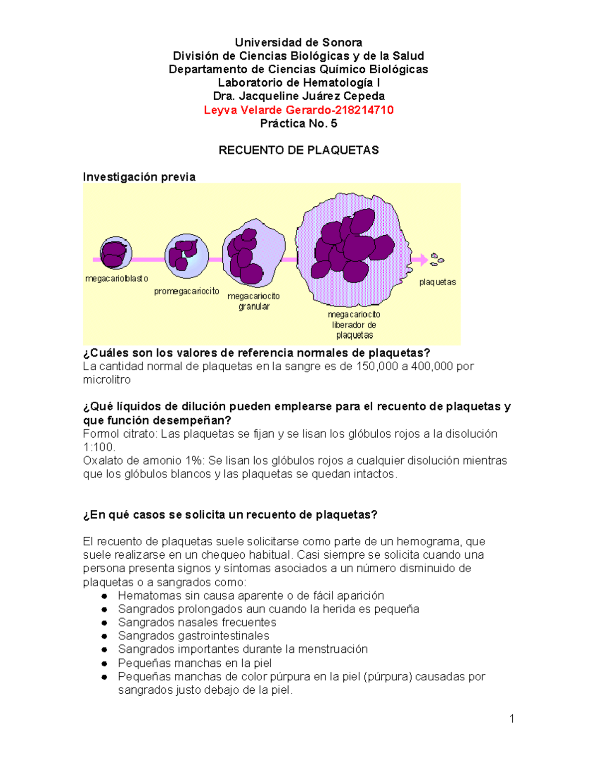 P5 Recuento DE Plaquetas - Universidad de Sonora División de Ciencias ...