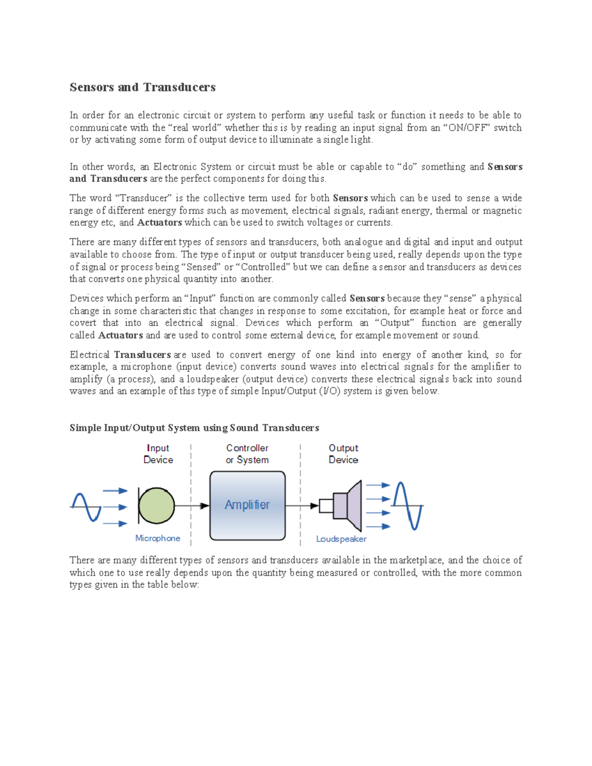 Eee 203 Transducers Notes 1 Warning Tt Undefined Function 22 Sensors And Transducers In