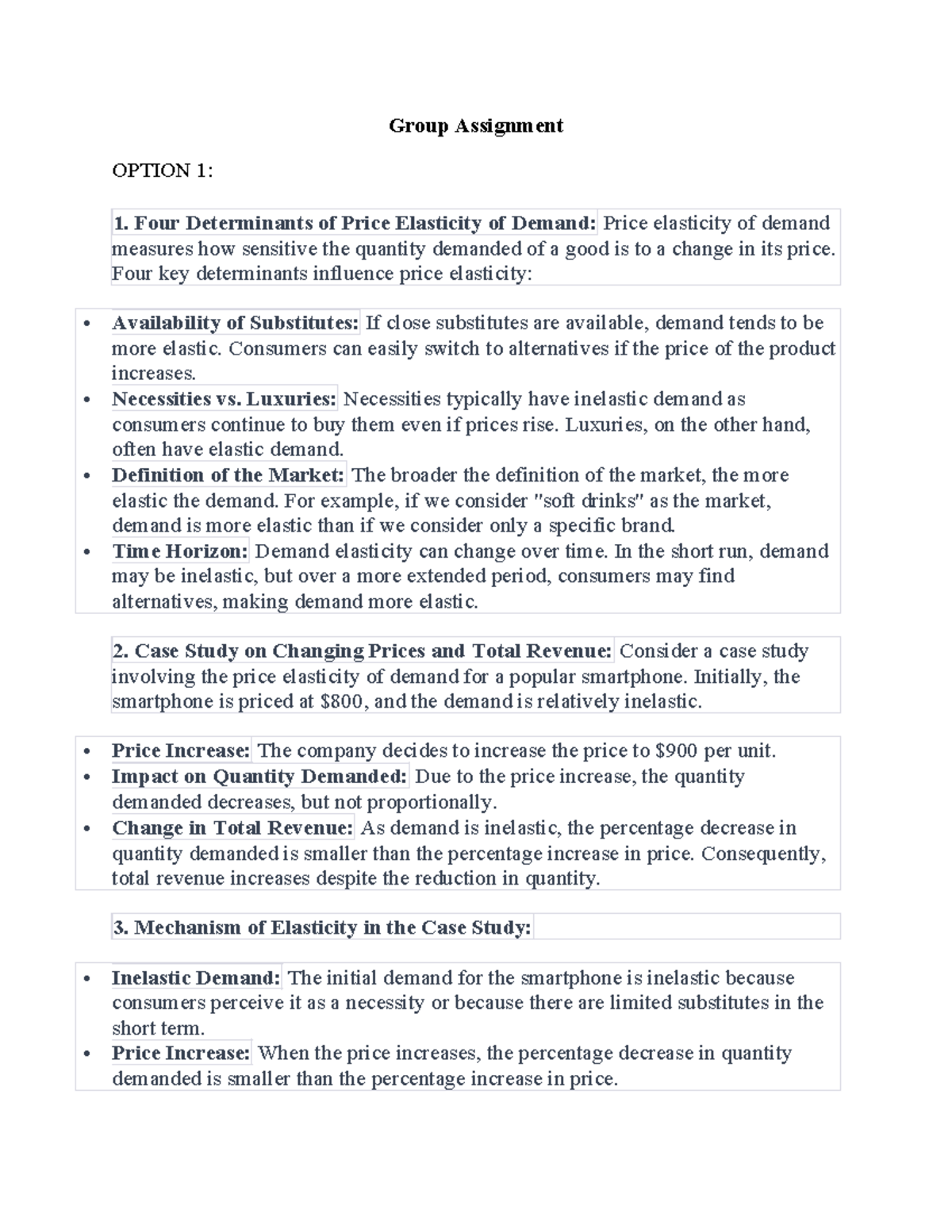 Group Assignment ECO111 - Group Assignment OPTION 1: 1. Four ...