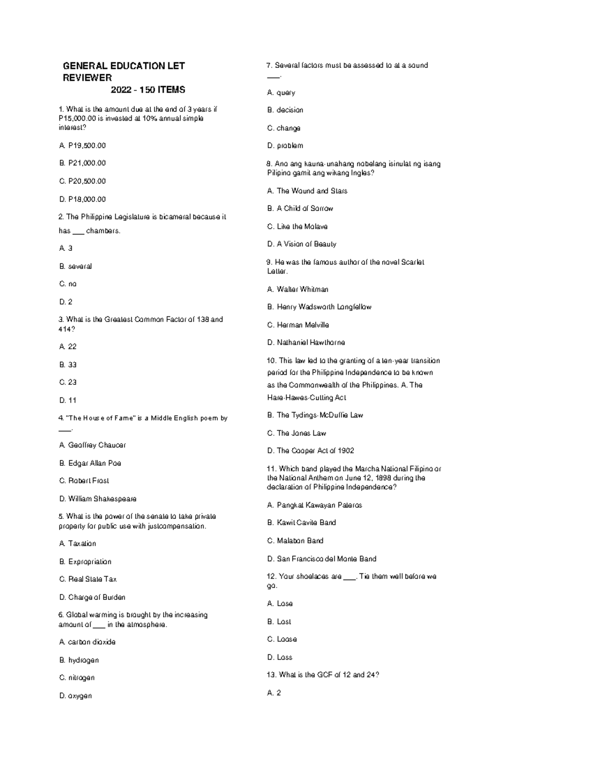 GEN-ED-2022 - A notes for General Education - GENERAL EDUCATION LET ...