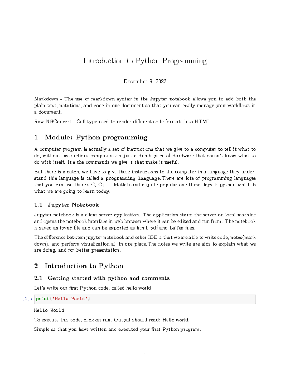 Introduction To Python Programming Trainer Introduction To Python Programming December 9