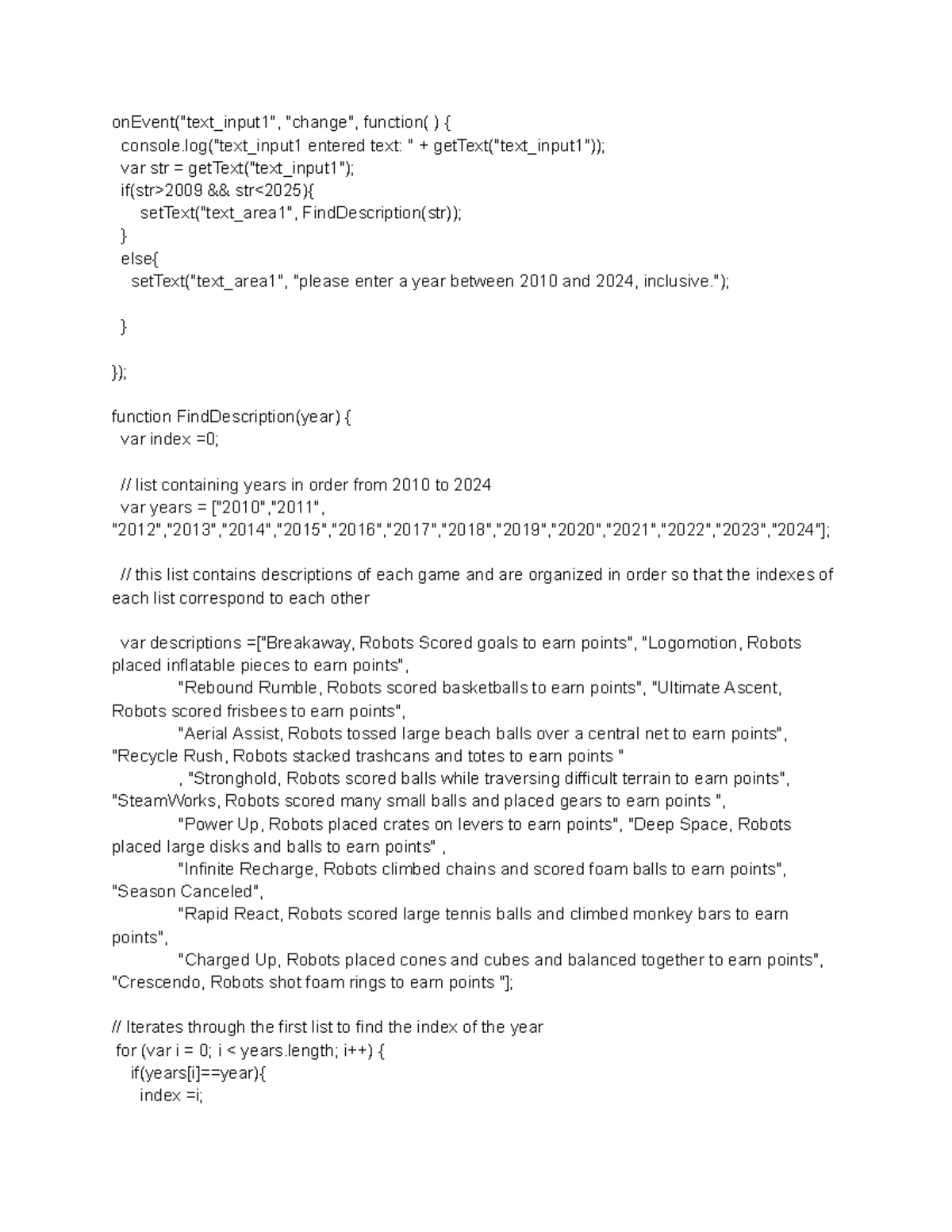 CSP performance Taks - yes - onEvent("text_input1", "change", function ...