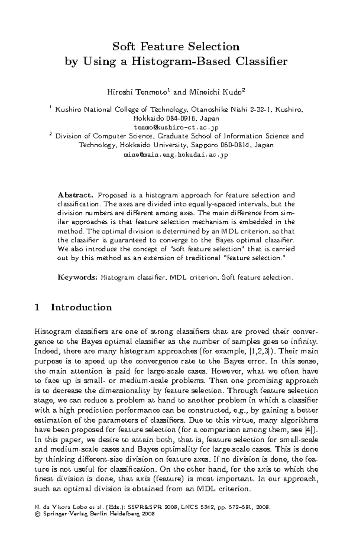 978-3-540-89689-0 61 - rESEARCH pAPER - Soft Feature Selection by Using ...