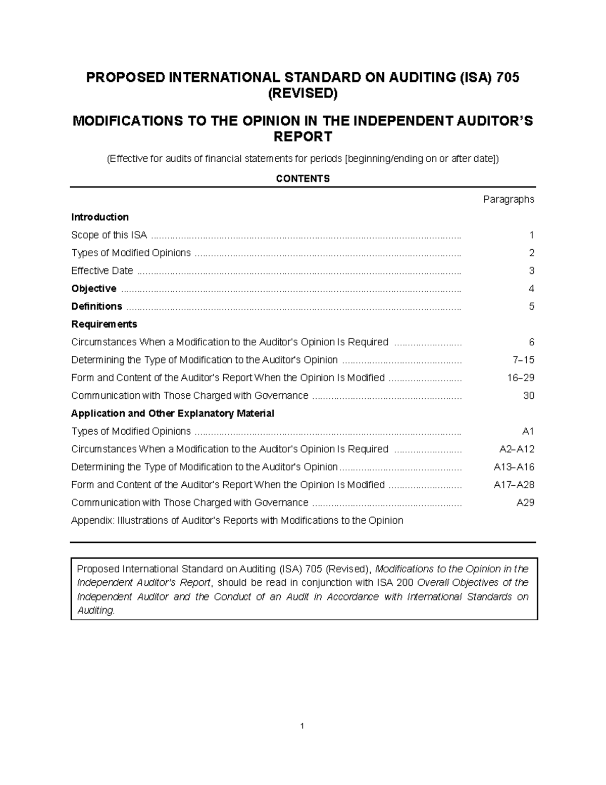 Report on Audited Financial Statements - PROPOSED INTERNATIONAL ...