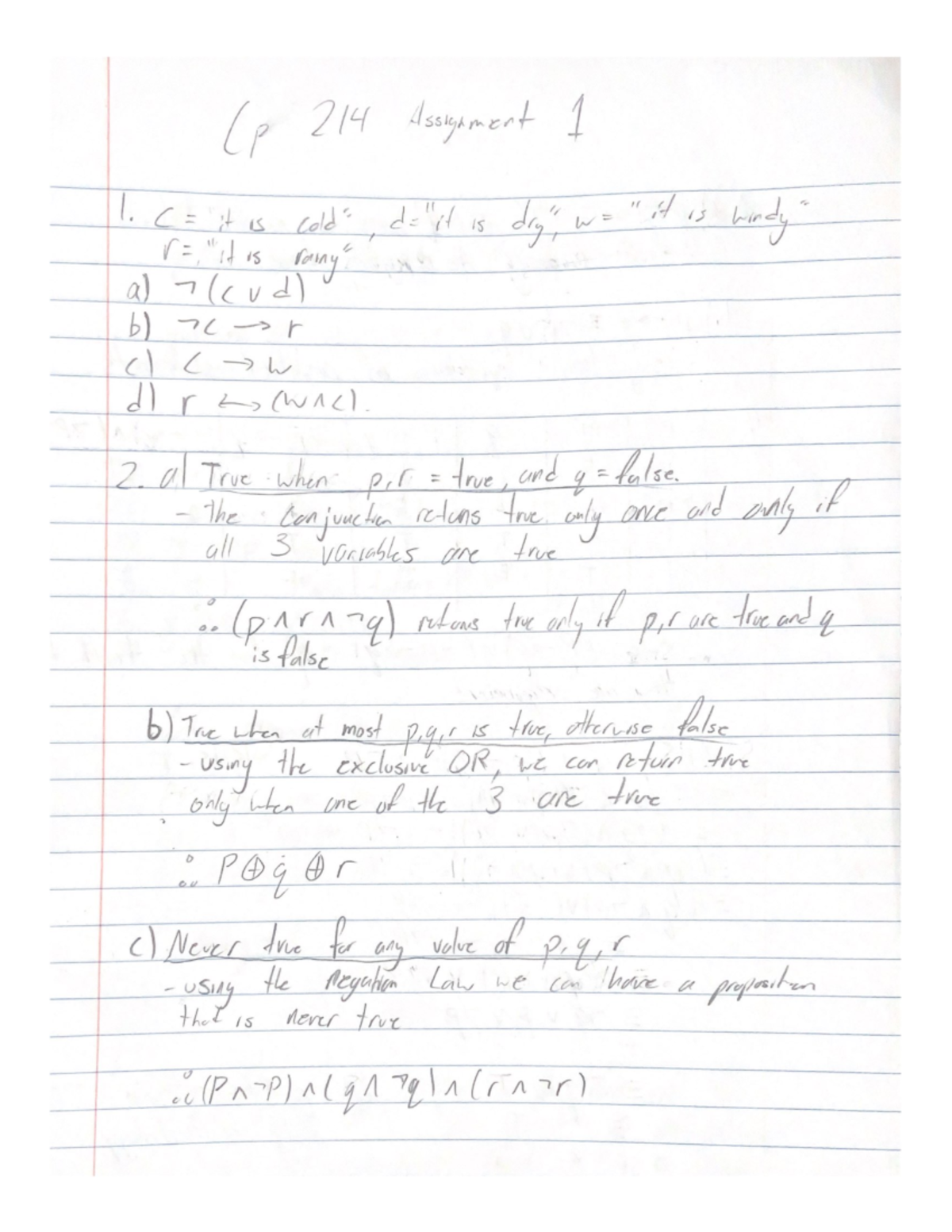 Cp214 Assignment 1 - CP214 - Studocu