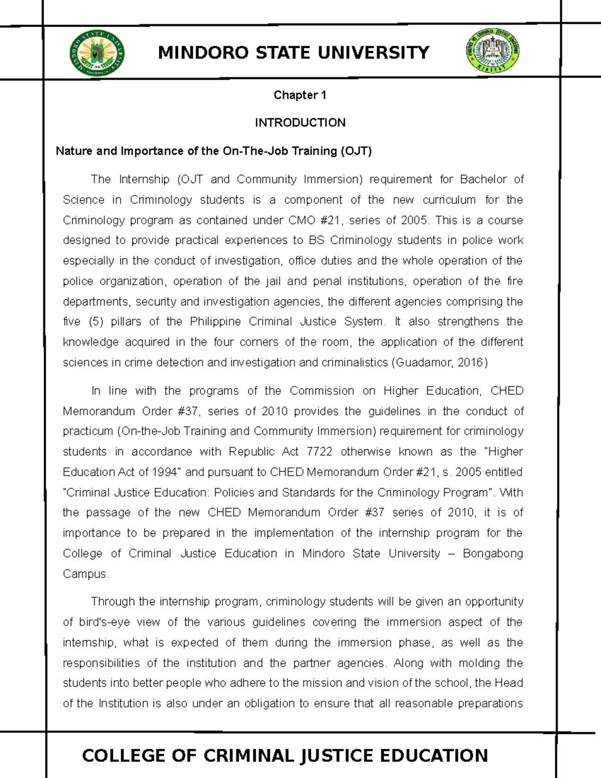 Narrative Report Writing Finale Jeam Lee Vitto - Chapter 1 INTRODUCTION ...