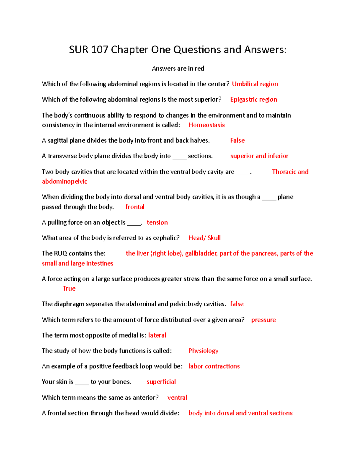 SUR 107 Chapter One Questions and Answers - SUR 107 Chapter One ...