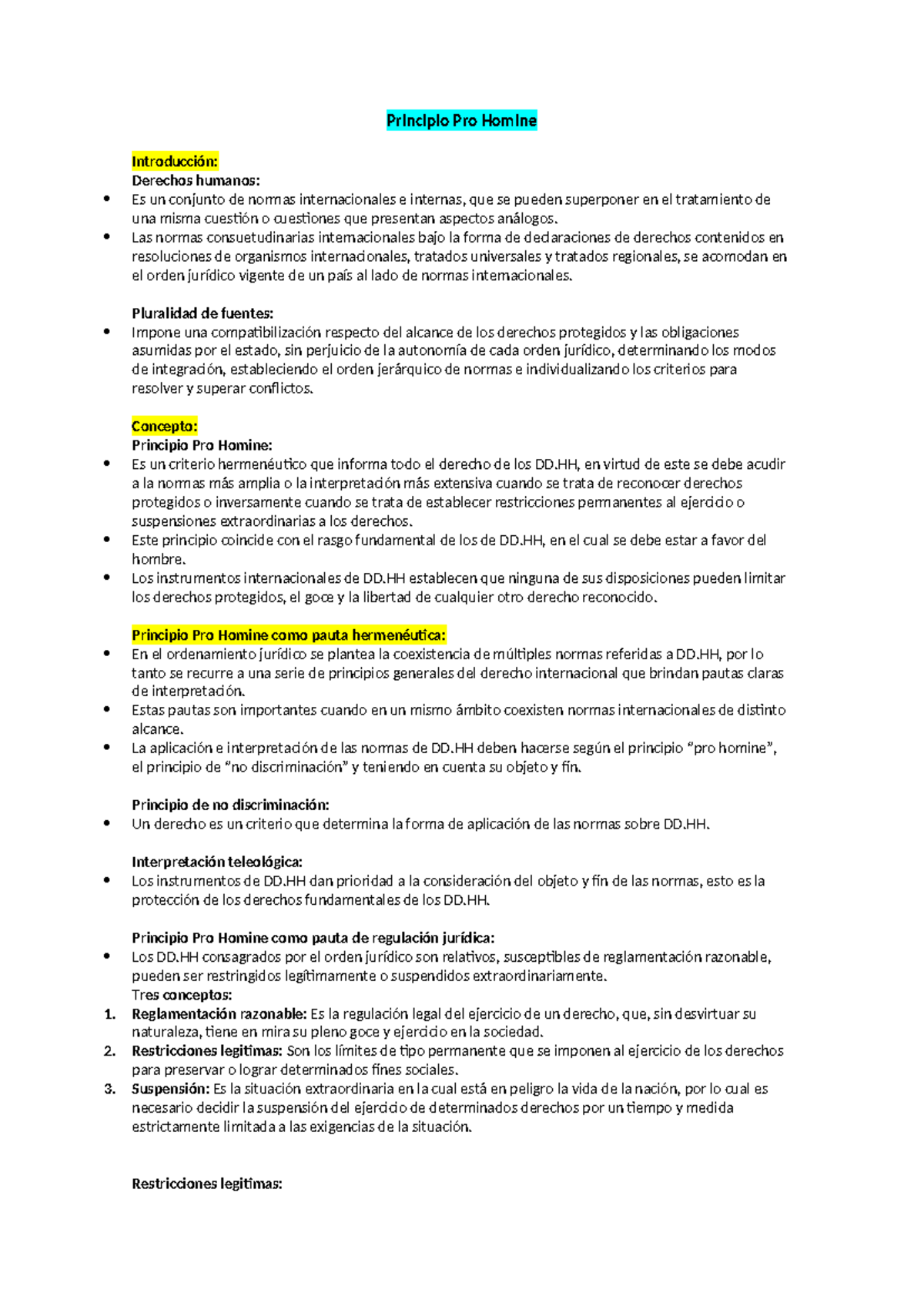 Principio Pro Homine - Principio Pro Homine Introducción: Derechos ...