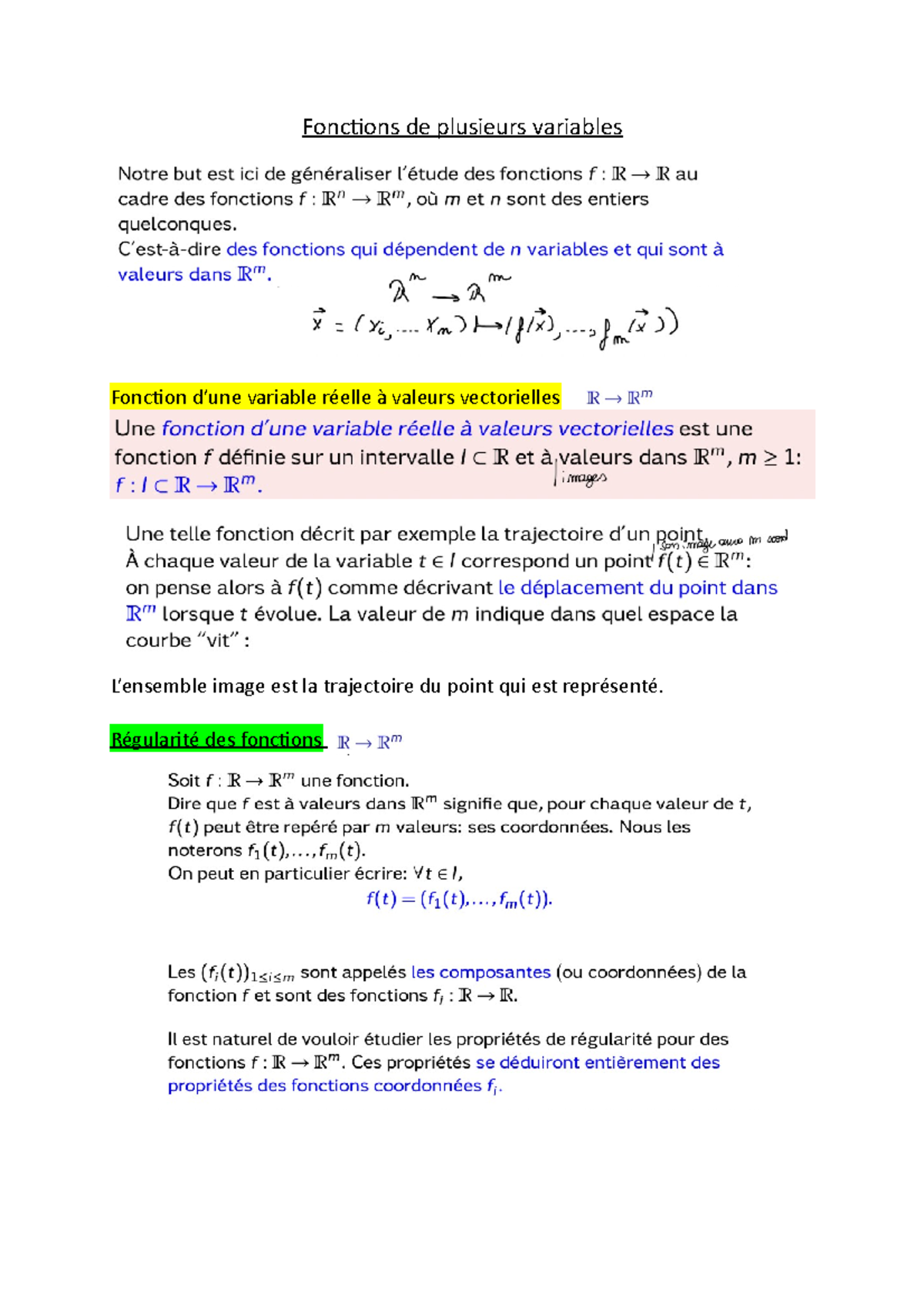 Fonctions de plusieurs variables - Fonctions de plusieurs variables Fonction d’une variable ...