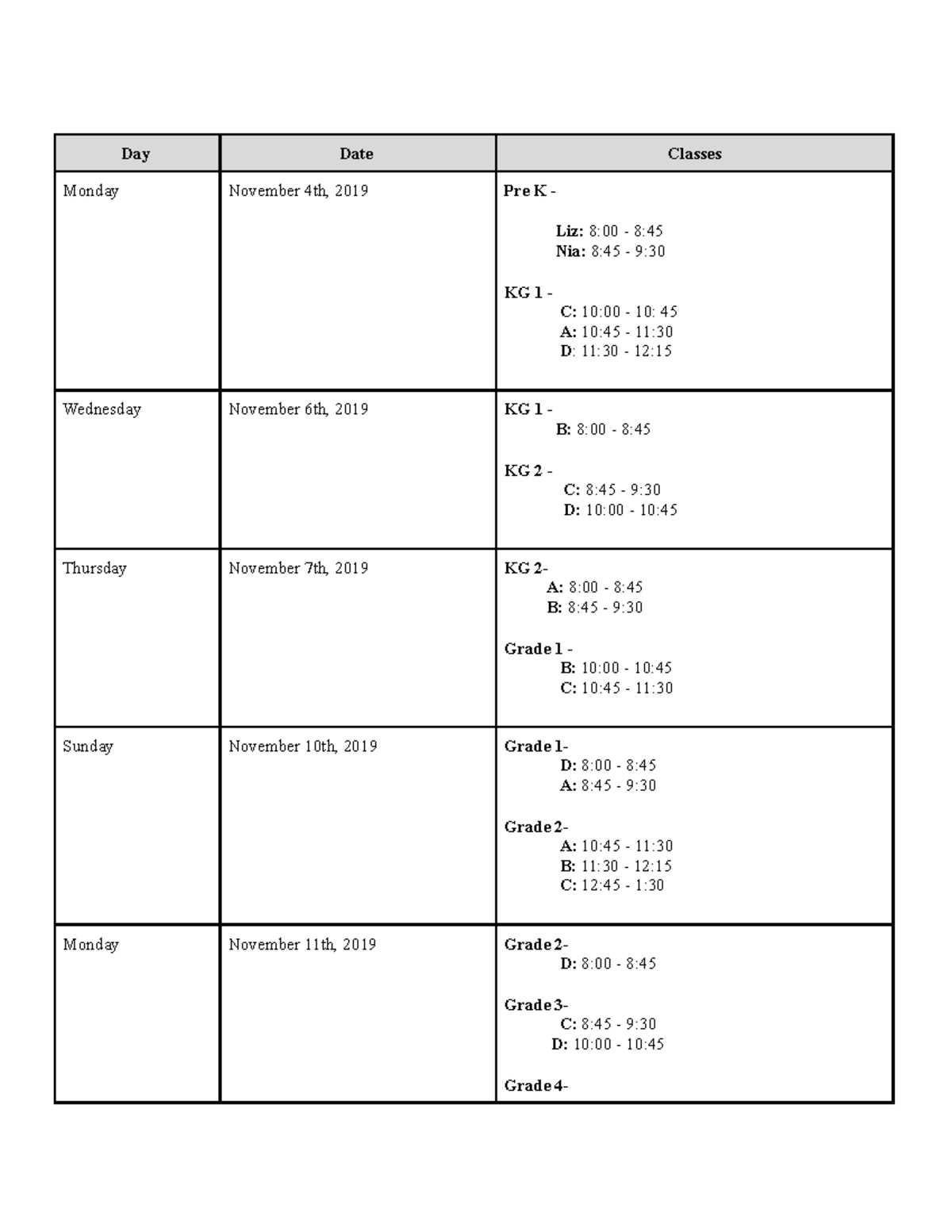 yearbook-photo-schedule-day-date-classes-monday-november-4th-2019