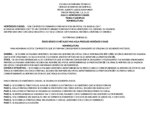 2do. TRIM. ( Óxidos Básicos CON Elementos Divalentes) - ESCUELA ...