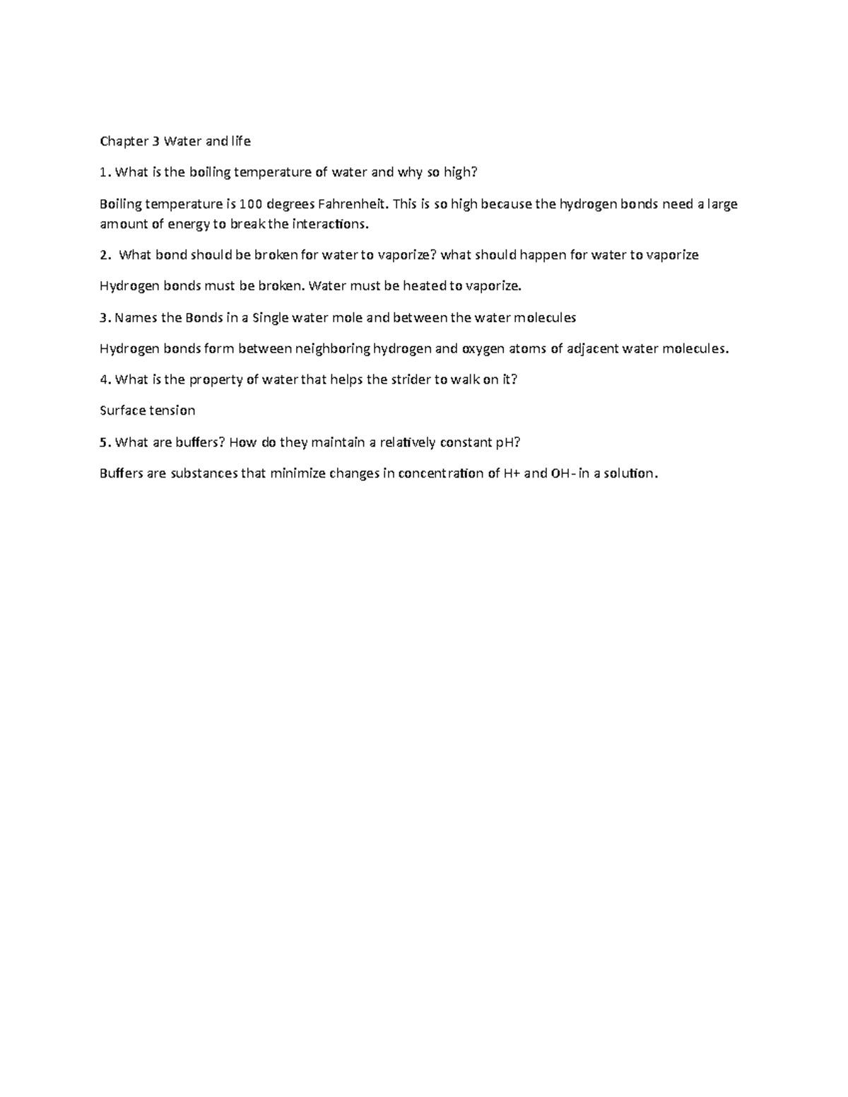 Chapter 3 Water and life Participation - Chapter 3 Water and life What ...