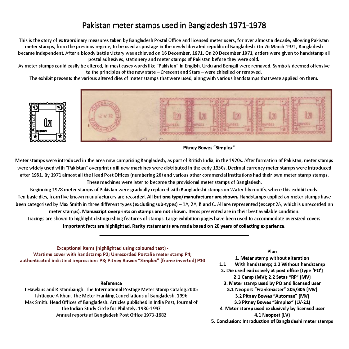 Provisional meter stamps of BD by Zarif - Pitney Bowes