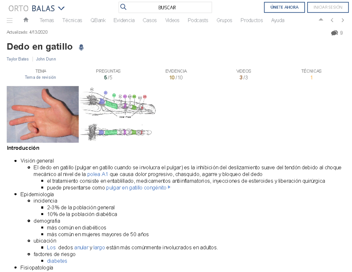 Dedo en gatillo - Mano - Orthobullets - MANO Actualizado: 4/13/2020 9 ...