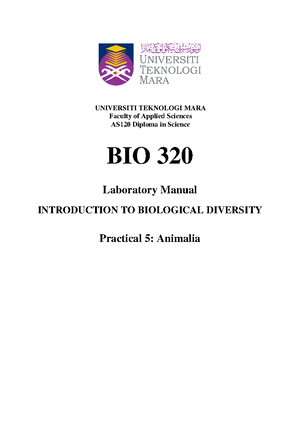 Practical 4 Plantae - lab manual - BIO 320 INTRODUCTION TO BIOLOGICAL ...