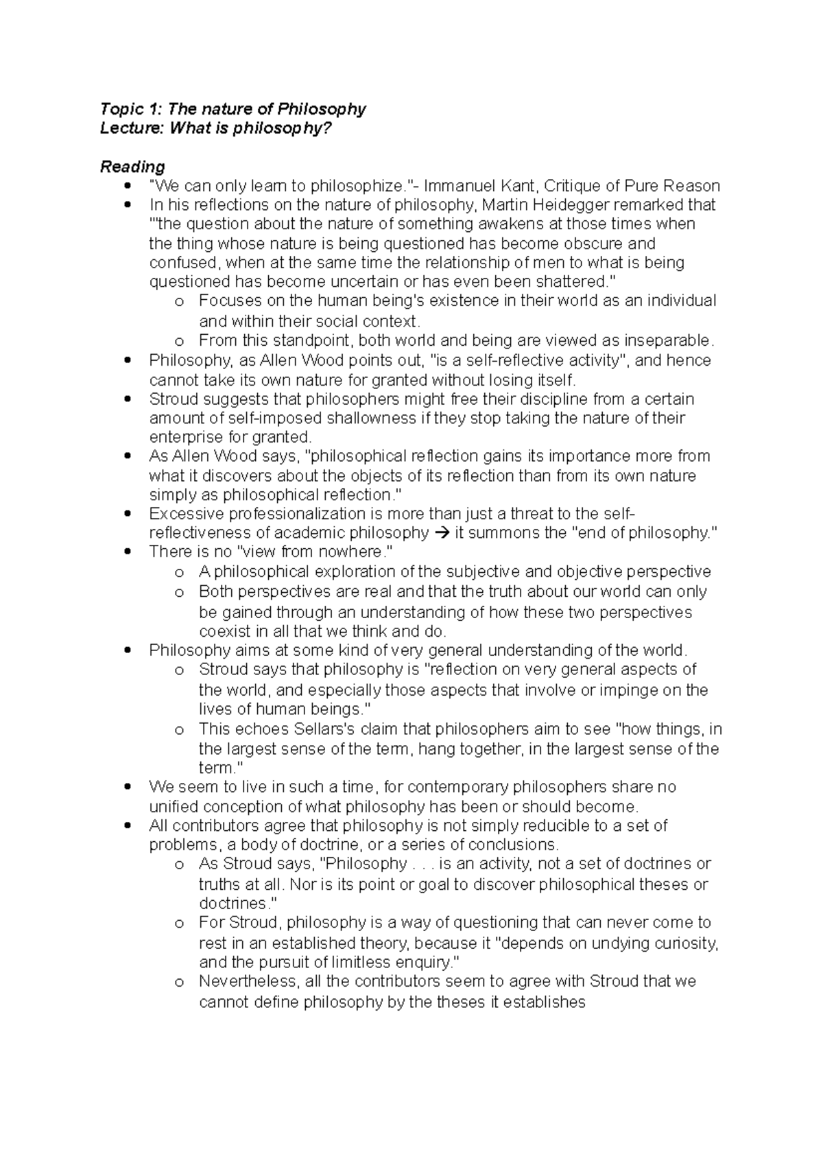 PHCC102-PHIL102 Being Human Notes - Topic 1: The nature of Philosophy ...