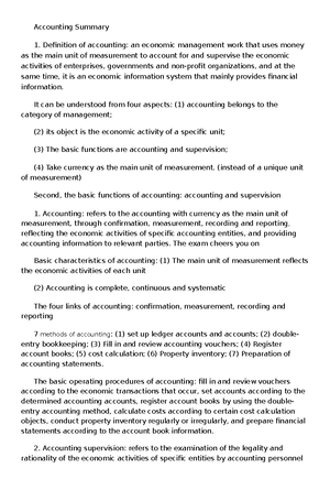 Fundamentals of Accounting‘ - The concept of accounting (multiple ...
