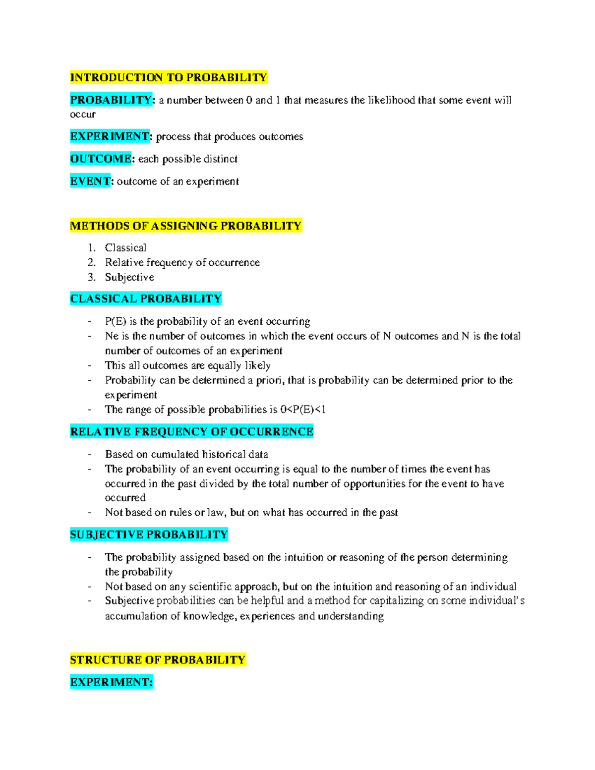 Ag Data CH 4 - highlighted notes for lecture, chapter 4 - INTRODUCTION ...