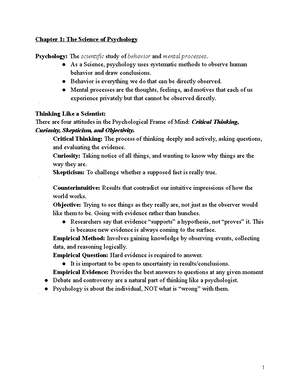 Chapter 11 Notes - Psych 101 Nancy Voorhees - Chapter 11- Social ...