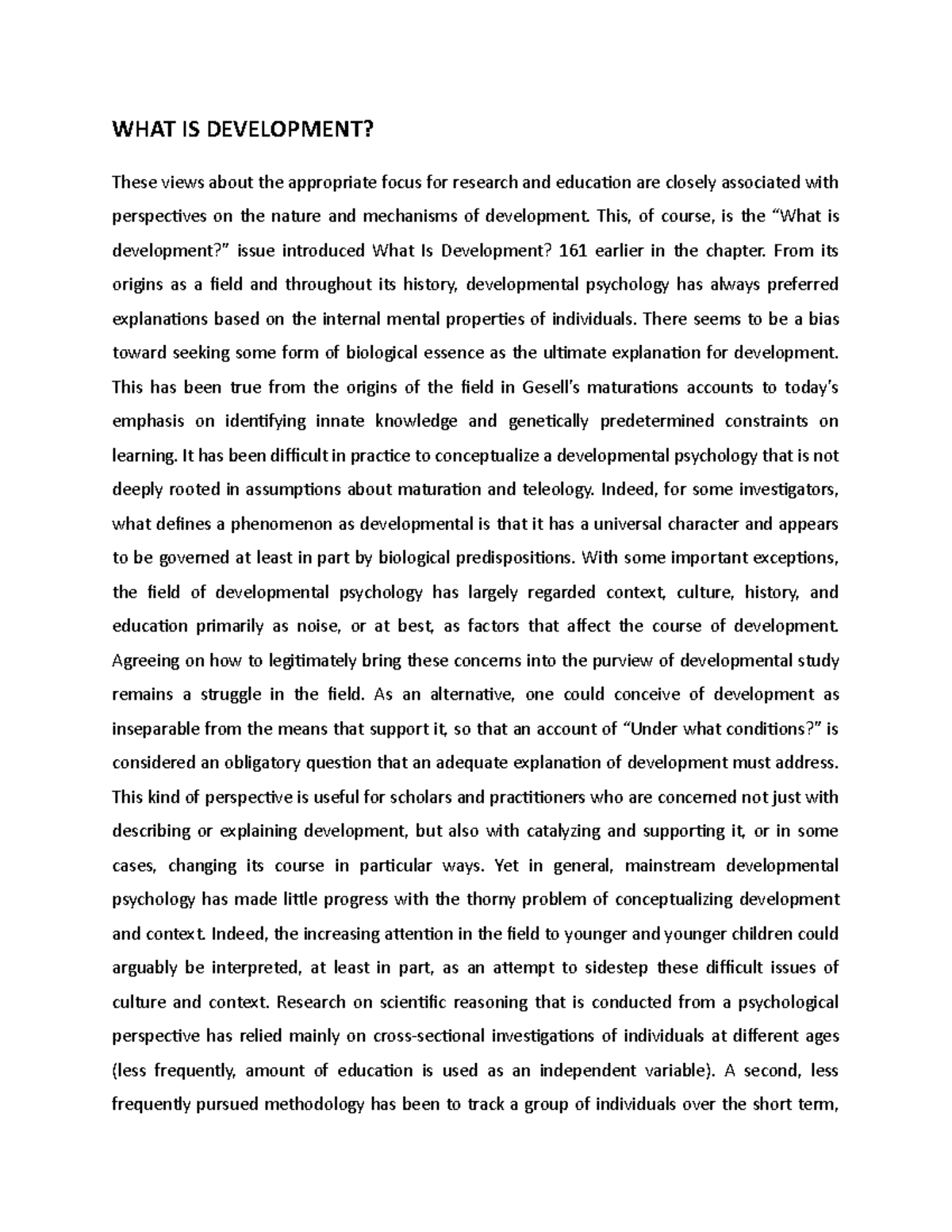 WHAT IS Development - WHAT IS DEVELOPMENT? These views about the ...