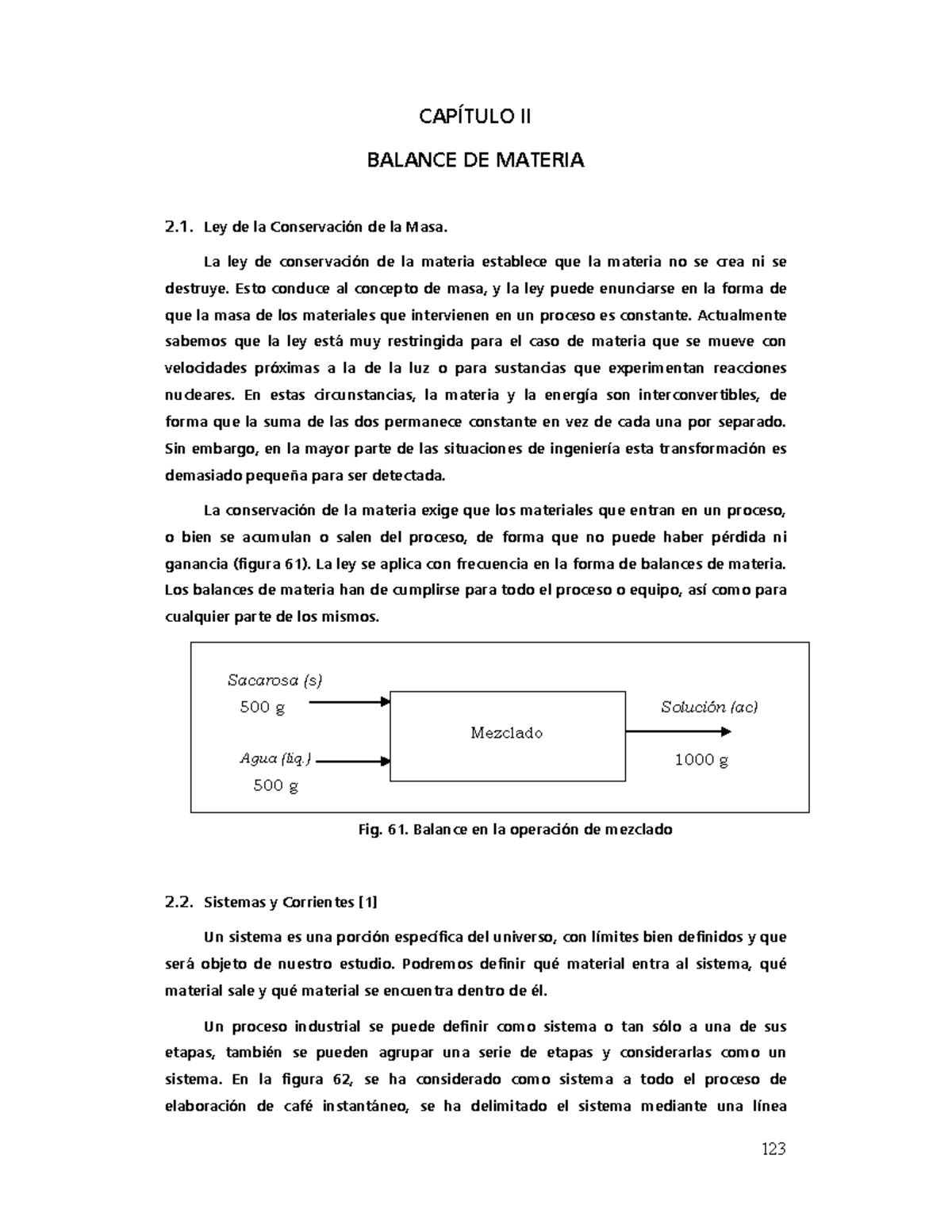 Apuntes-balance-masa compress - CAPÍTULO II BALANCE DE MATERIA 2. Ley ...