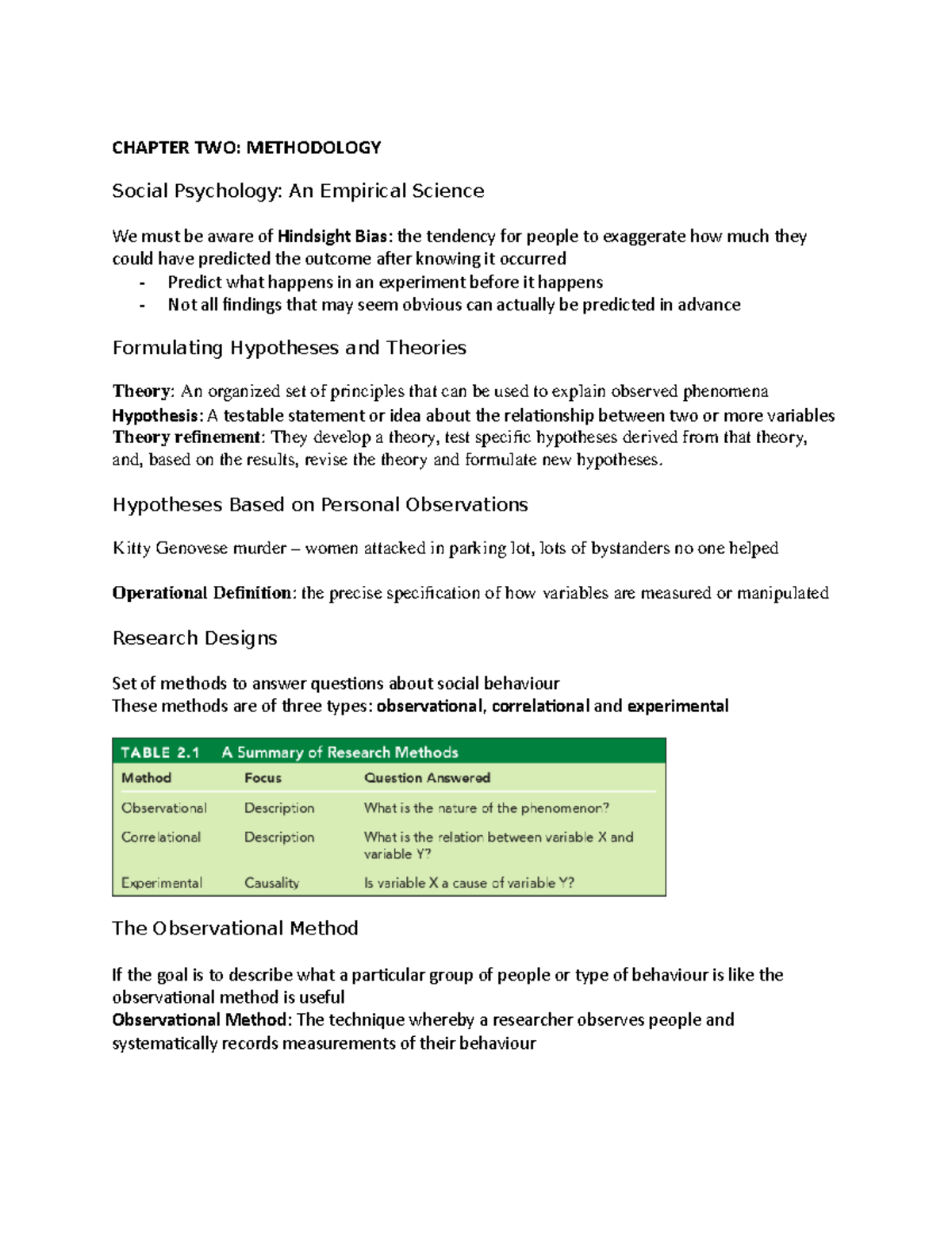 Chapter-TWO - Lecture notes 2 - CHAPTER TWO: METHODOLOGY Social ...