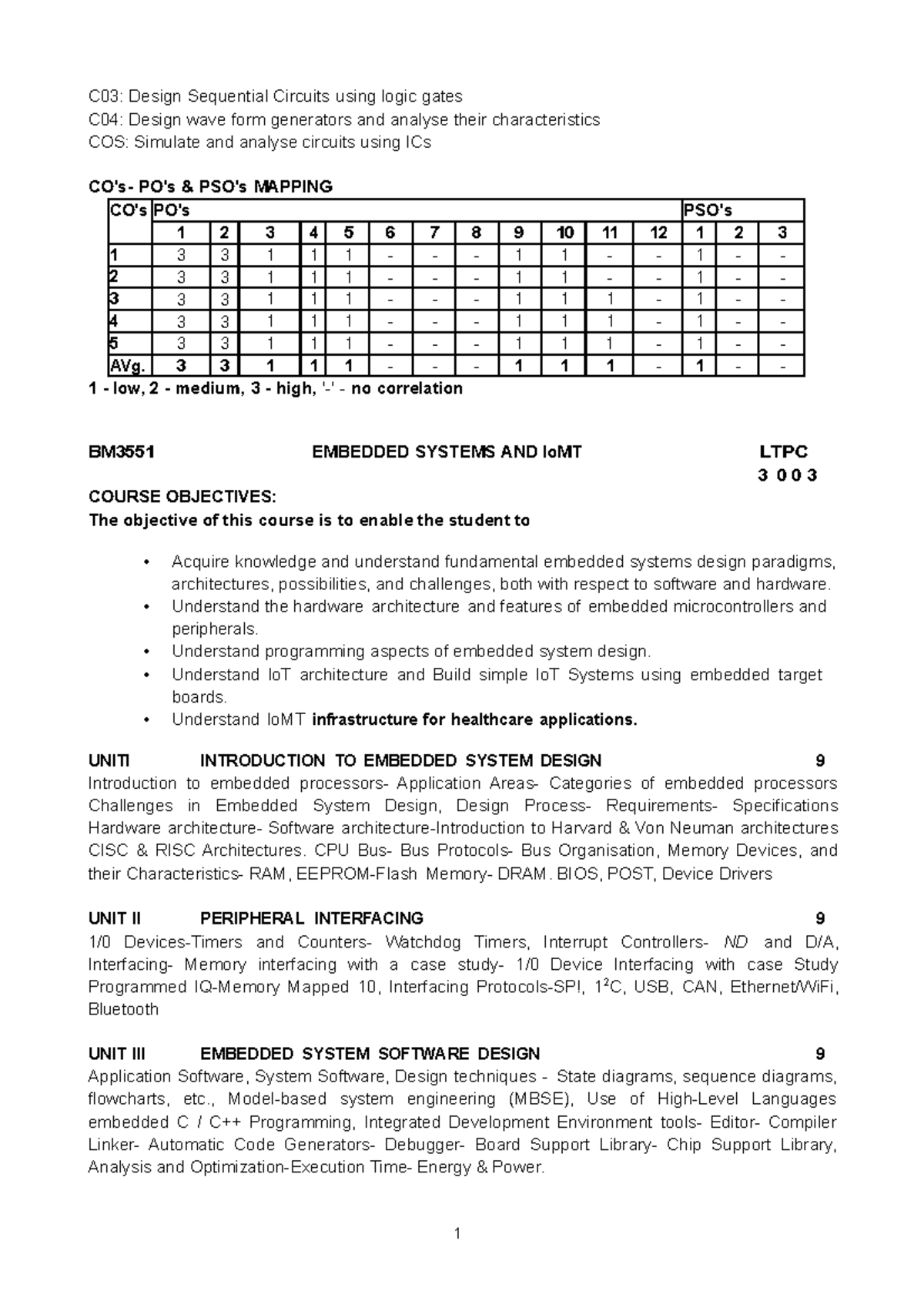 B.E.BME (1) - Syllabus - C03: Design Sequential Circuits using logic ...