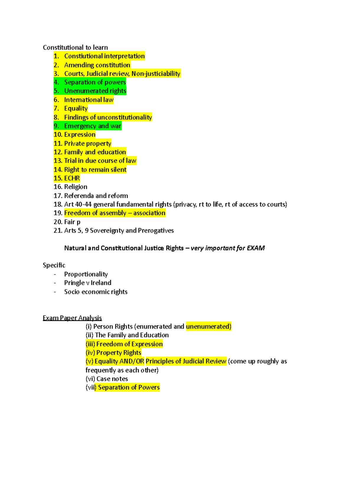 Constitutional to learn - Constiutional interpretation 2. Amending ...