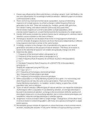 Lecture Notes for Chapter 11: Natural Selection - Study Guide: Learning ...