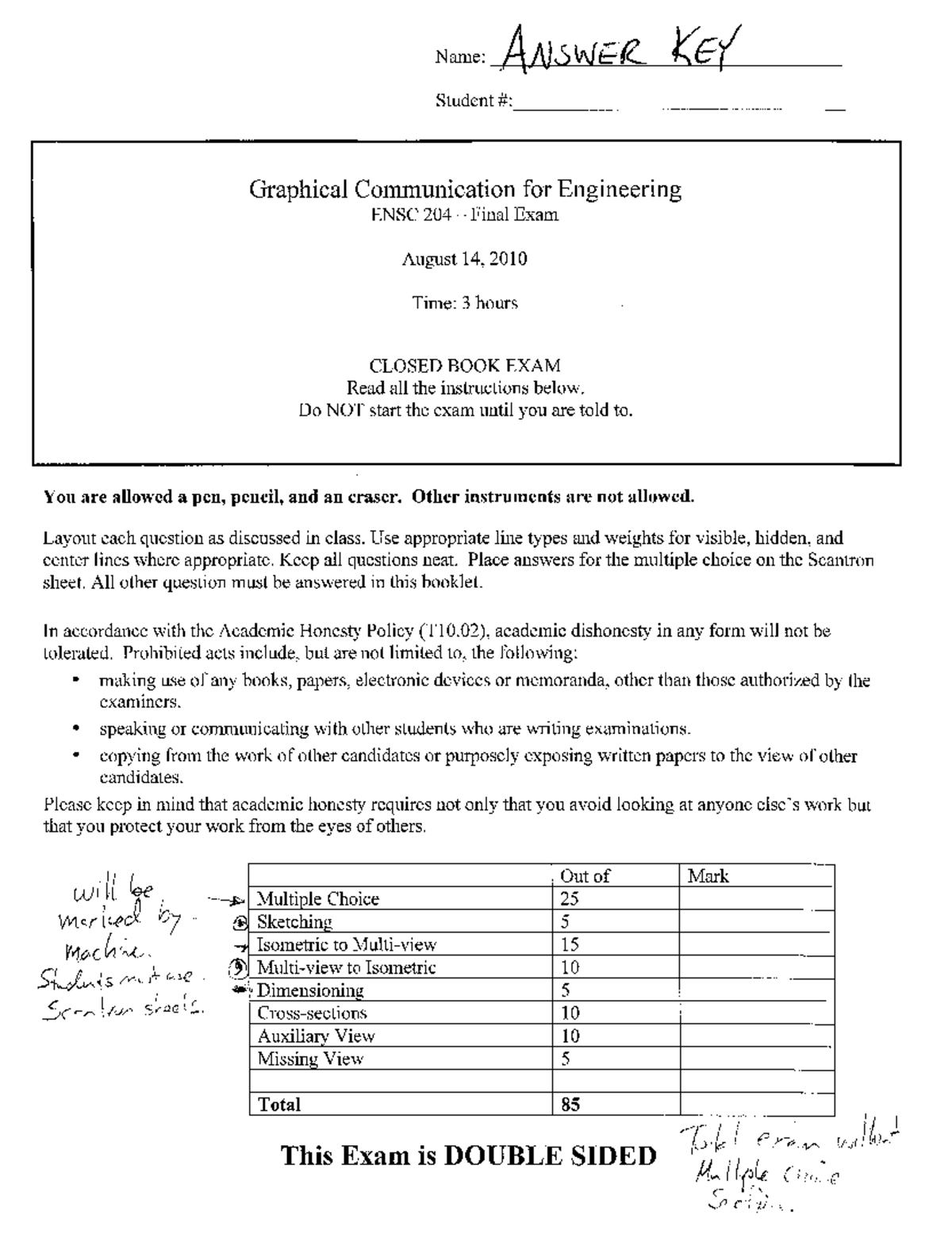 Sample/practice exam 14 August 2010, questions and answers - ENSC 204 ...