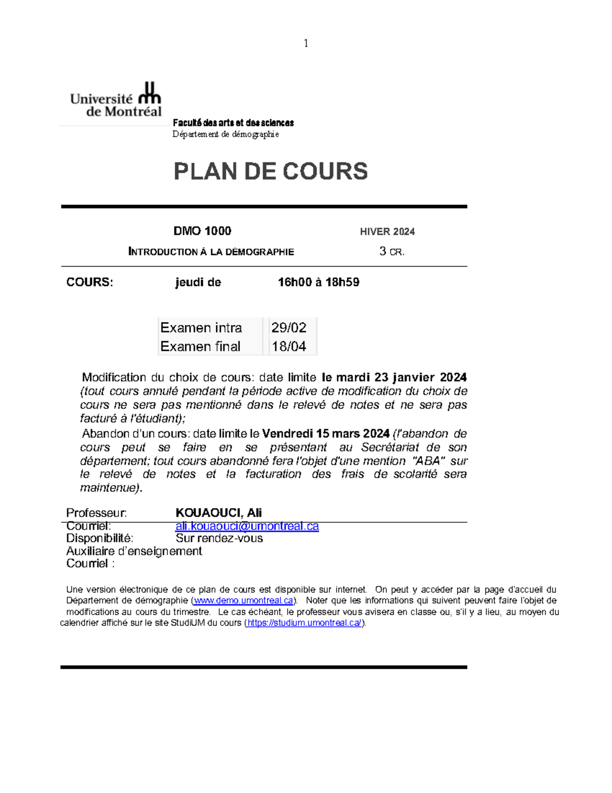 Plan de cours DMO - ! ! ! ! ! "#$%&'(!)+!#,'+!'!)+!+$-.$*+! Département ...