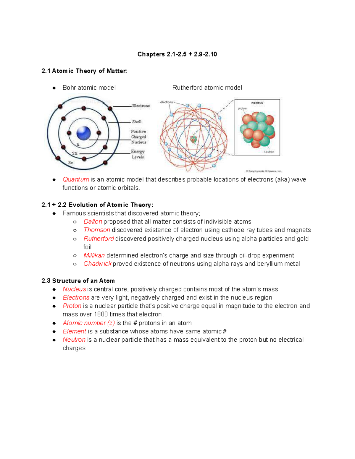 Chapter 2 - Chemical formulas and compounds - Chapters 2.1-2 + 2-2. 2 ...