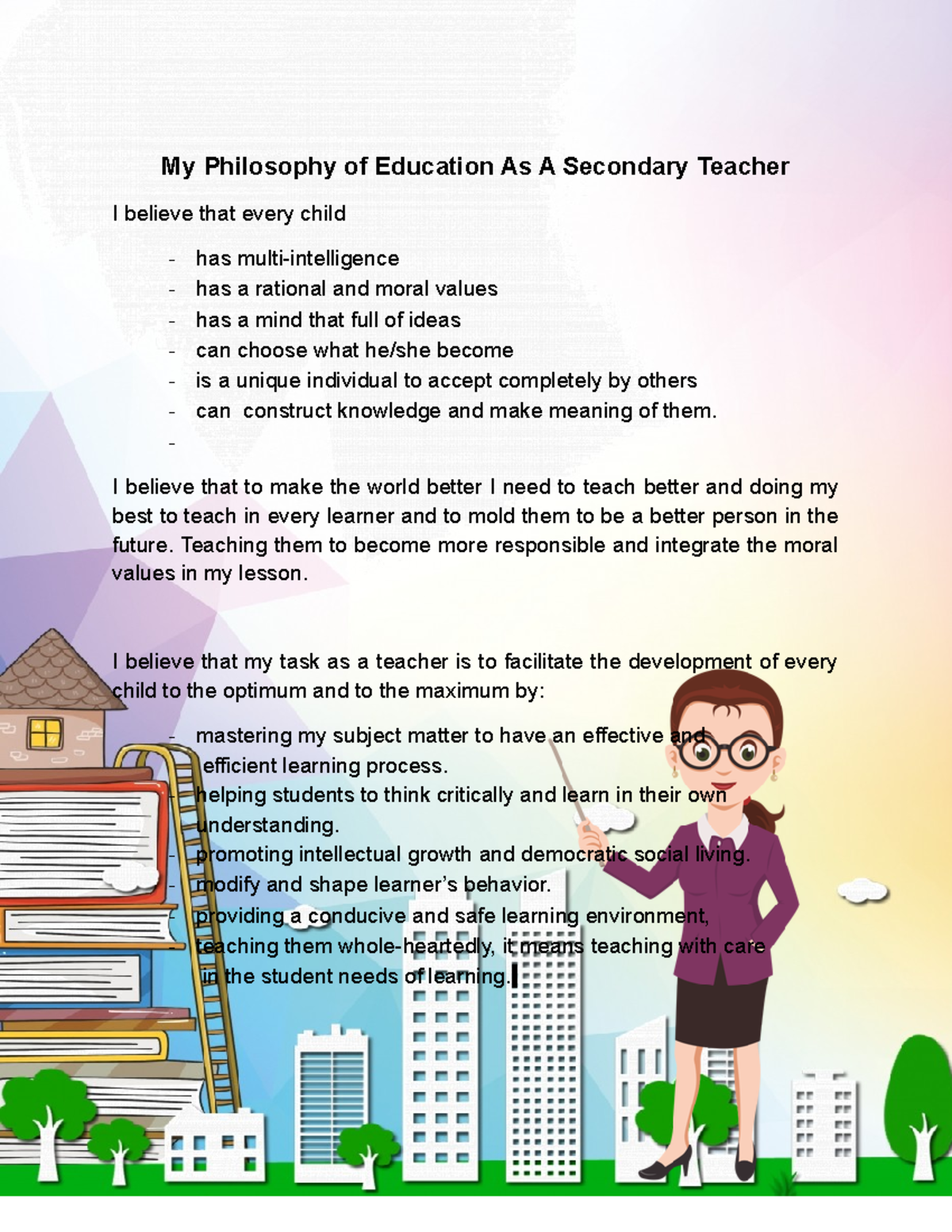 Another - ,,,,,, - My Philosophy of Education As A Secondary Teacher I ...