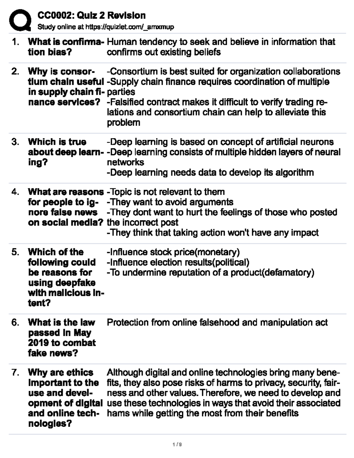 CC0002 Quiz - All you need to pass - CC0002 - Studocu