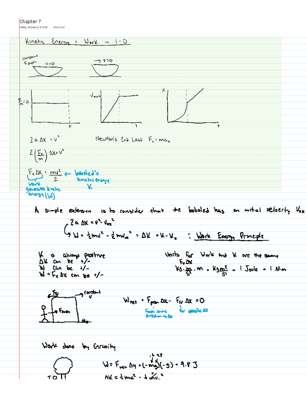 Chapter 7 - Course taught by Joshua Gunderson - PHY 221 - Chapter 7 Friday, February 25, 2022 10 ...