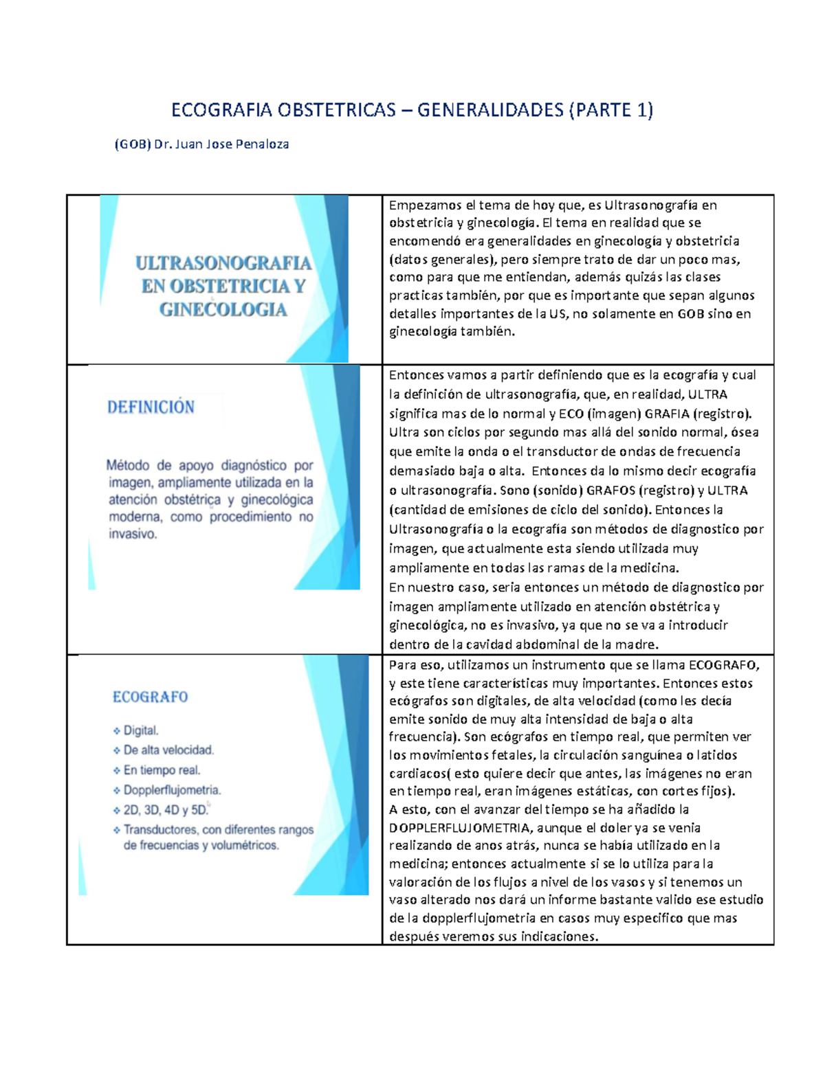 Ecografia Obstetricas – Generalidades ( Parte 1) - ECOGRAFIA ...