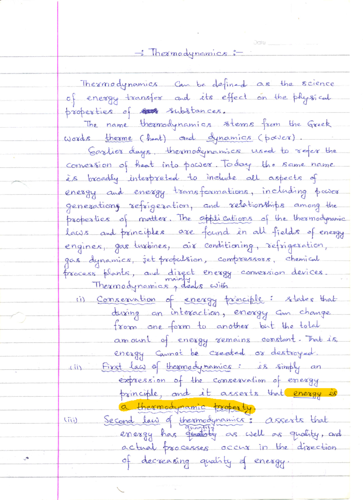 Thermodynamics 0001 - Lecture notes 1 - Mechanical engineering - Studocu