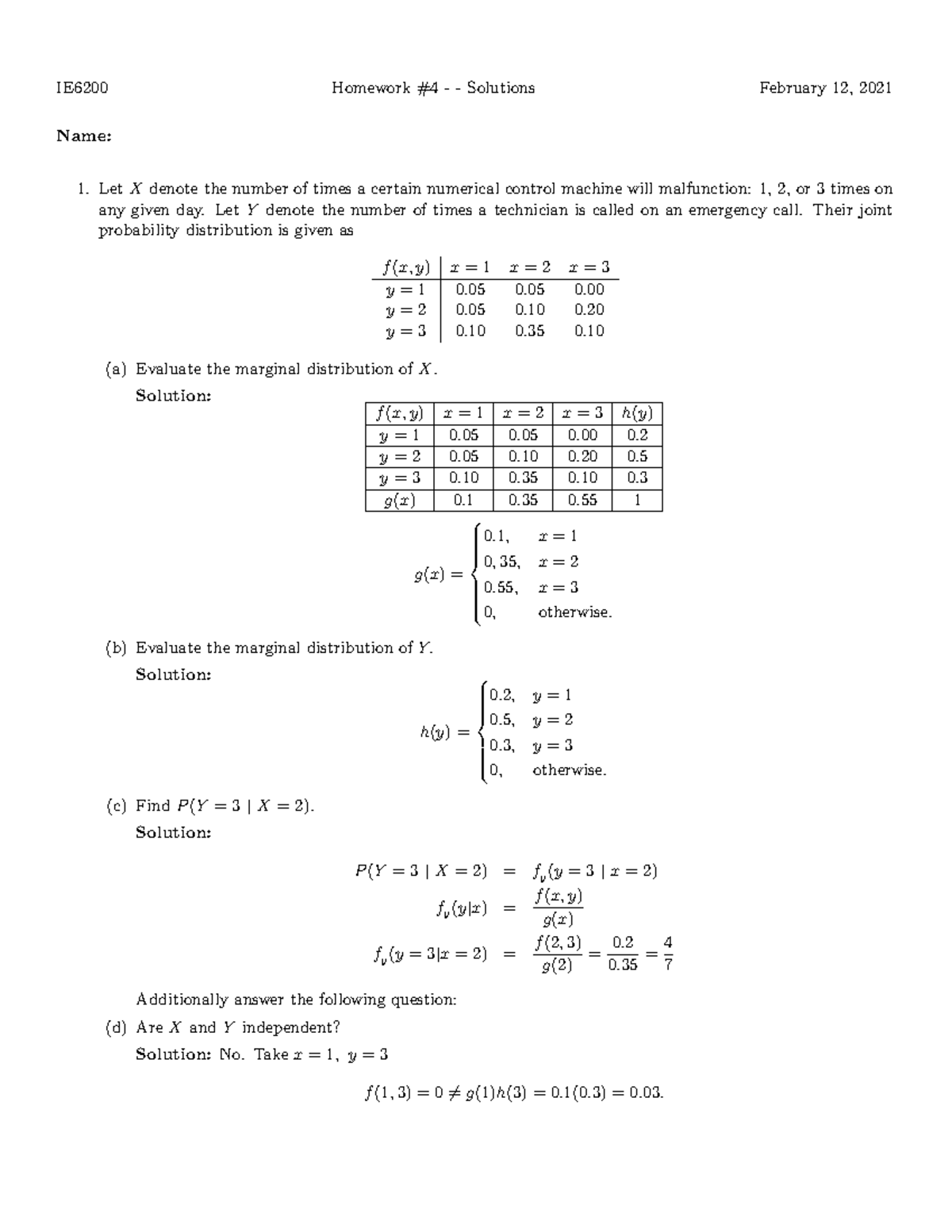 Homework 4 Solutions IE6200 Homework 4 Solutions February 12 2021