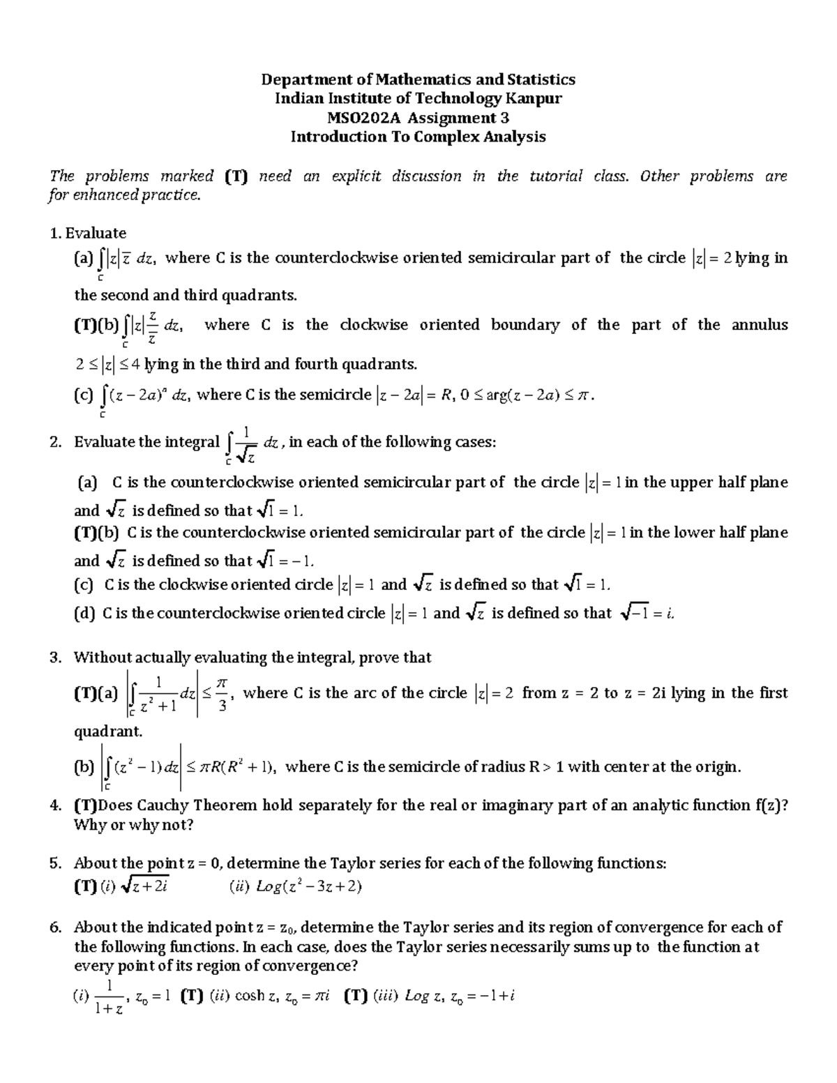 MSO202Assign 3 - Important tutorial/practice for exams shared by ...