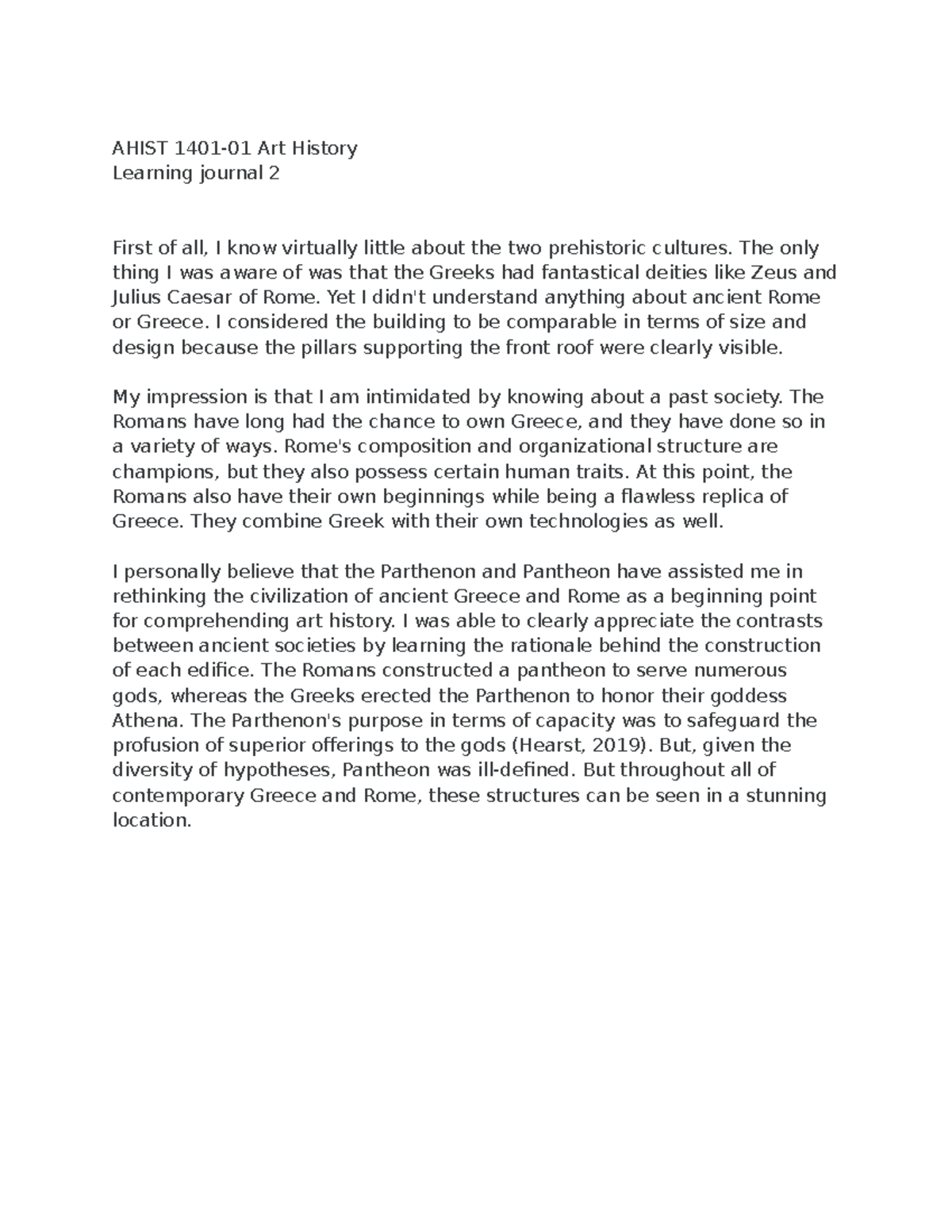 AHIST 1401-01 Art History LJ2 - AHIST 1401-01 Art History Learning ...