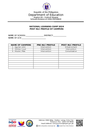 EPP- Pagsusukat - Paaralan: Malbago Elementary Schol Baitang at Seksyon: GRADE 4 - RUBY Pangalan ...