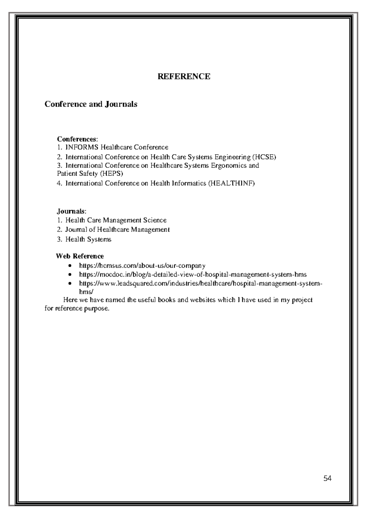 Referance page-numbered - REFERENCE Conference and Journals Conferences ...